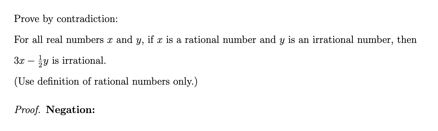 Solved Prove by contradiction: For all real numbers x and y, | Chegg.com