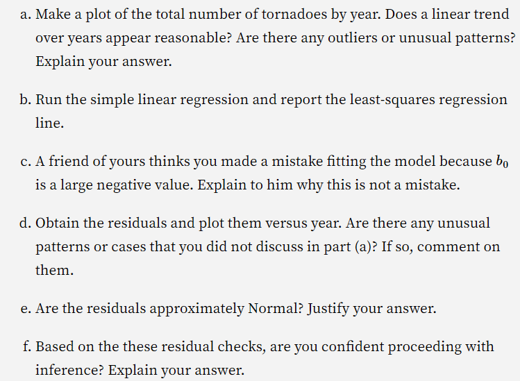 Solved 10.15 Is the number of tornadoes increasing? The | Chegg.com