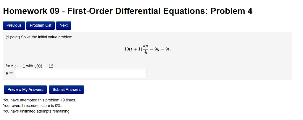 Solved Homework 09 - First-Order Differential Equations: | Chegg.com