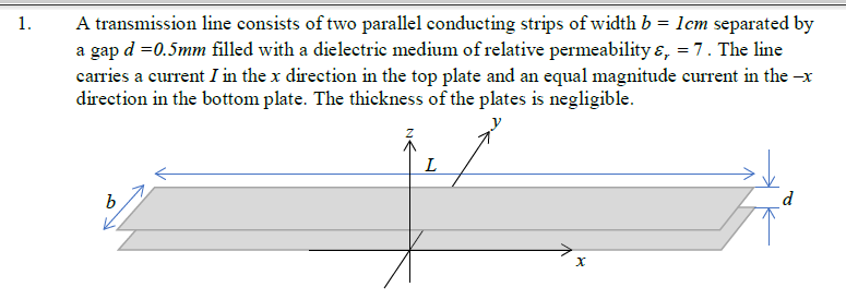 Solved 1. A transmission line consists of two parallel | Chegg.com
