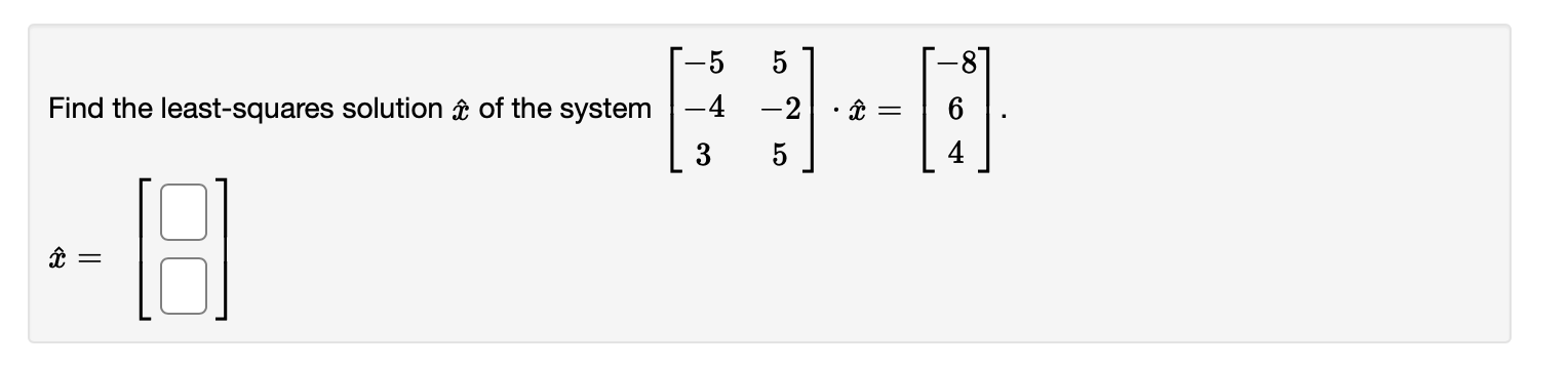 Solved Find the least-squares solution x^ of the system | Chegg.com