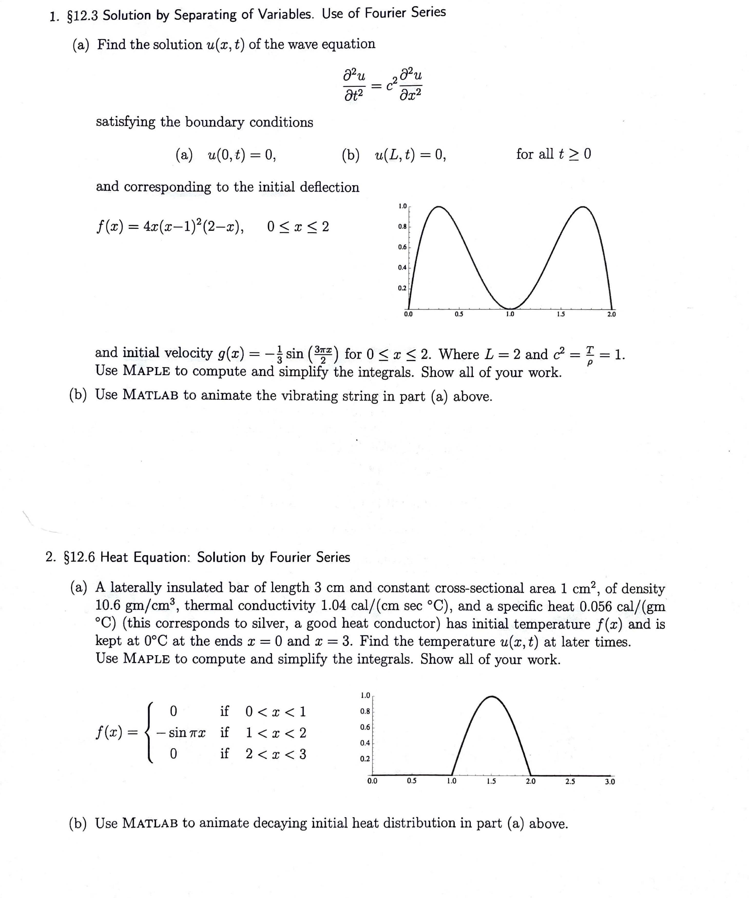 Solved 1. §12.3 Solution by Separating of Variables. Use of | Chegg.com