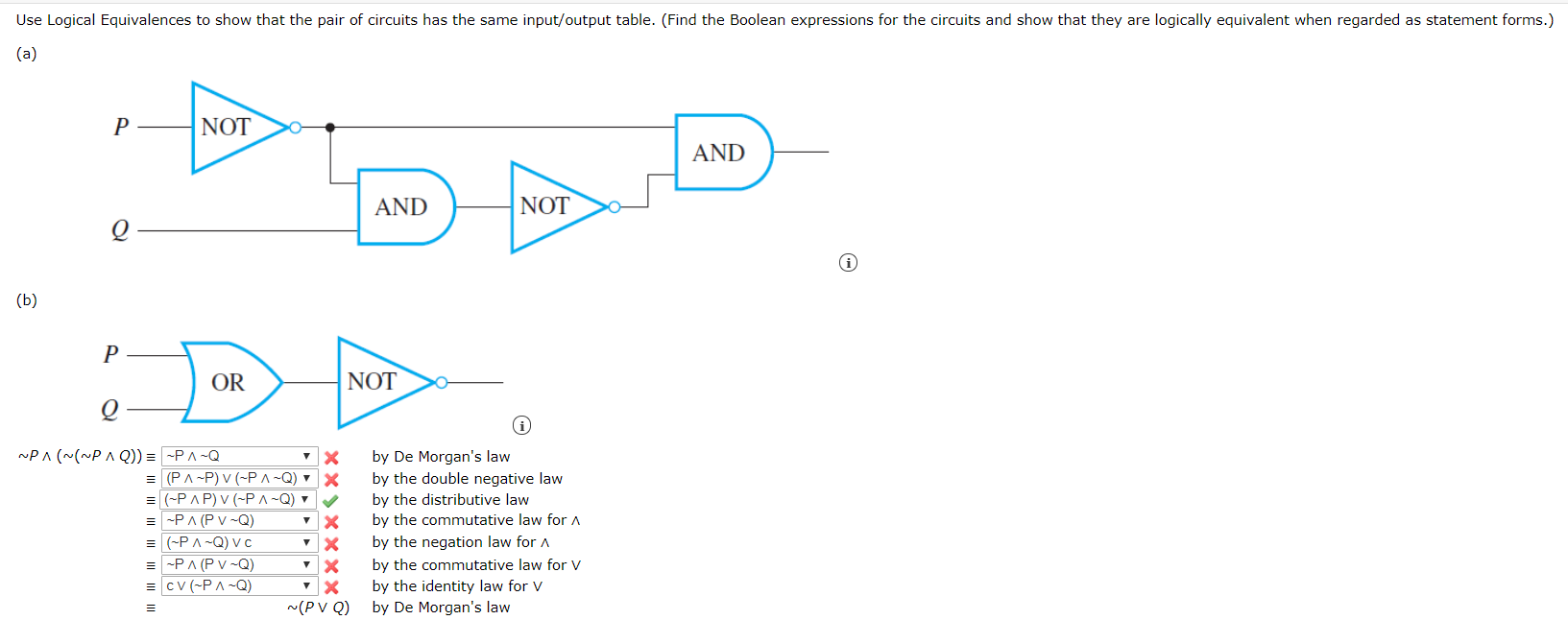 Solved Use Logical Equivalences to show that the pair of | Chegg.com
