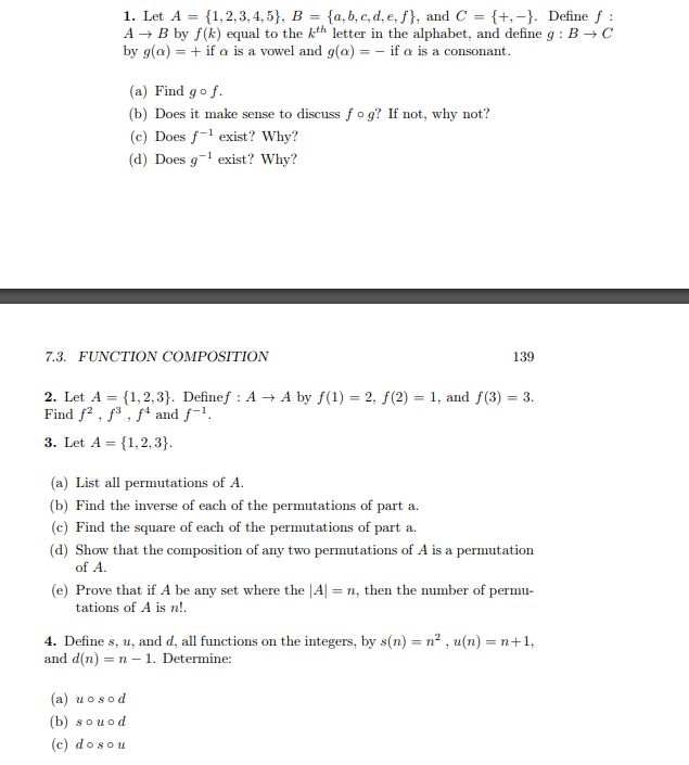 Solved 1 Let A 1 2 3 4 5 B {a B C D E F And C