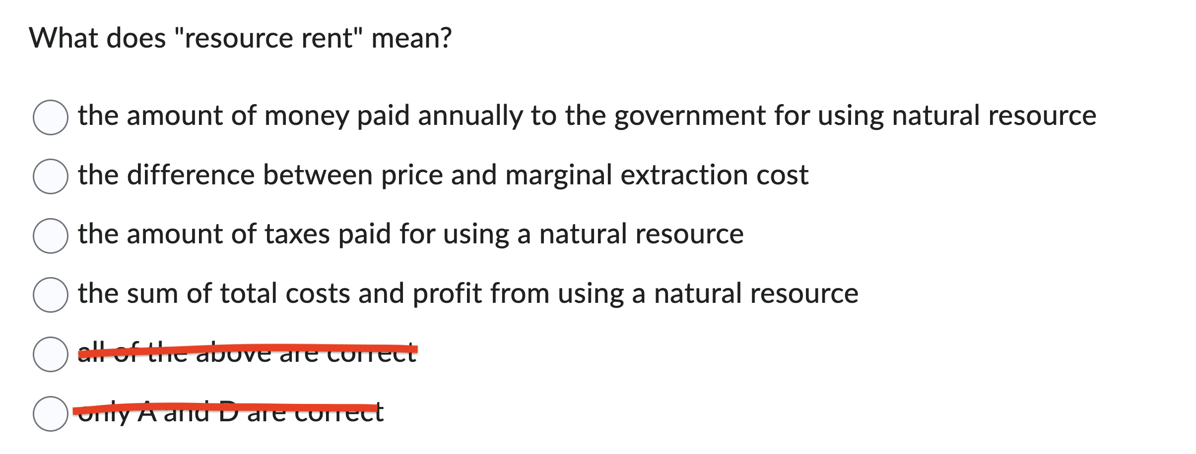 Solved What does "resource rent" mean? the amount of money | Chegg.com