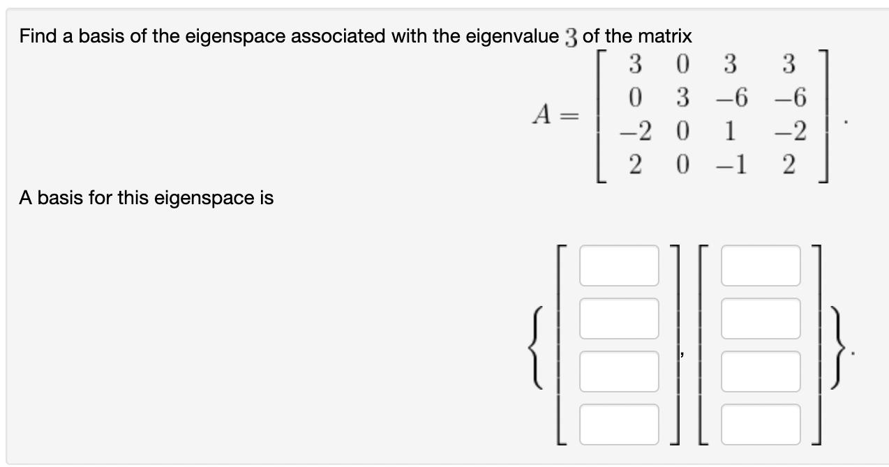 Solved Find a basis of the eigenspace associated with the | Chegg.com