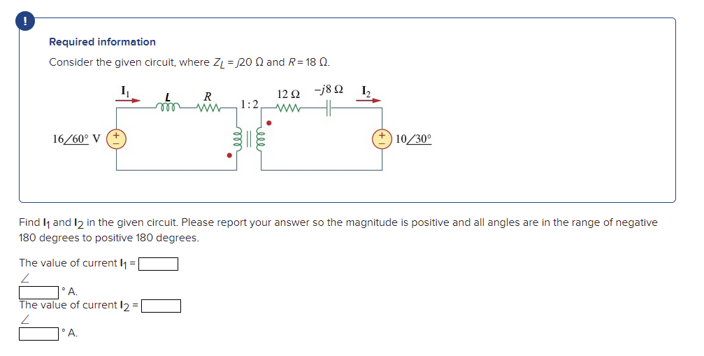 Solved Consider the given circuit, where ZL = j20 Ω and R = | Chegg.com