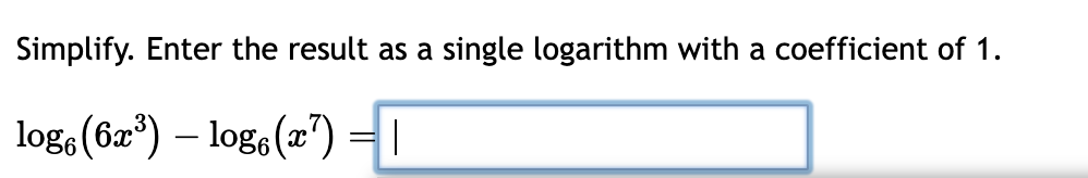 Solved Simplify. Enter the result as a single logarithm with | Chegg.com