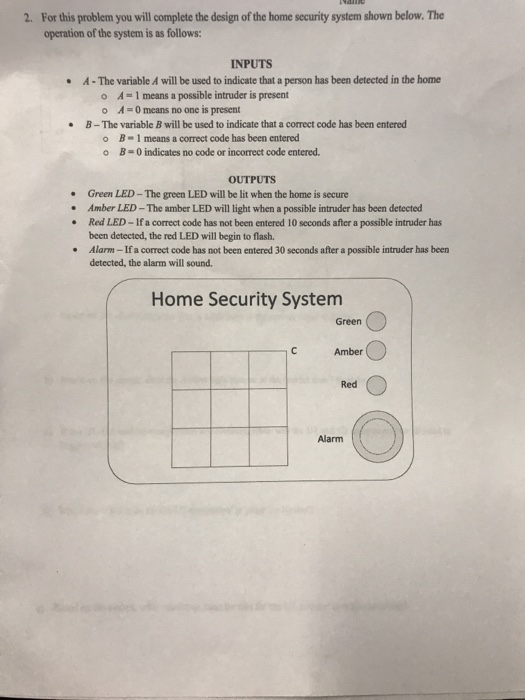 Solved For this problem you will complete the design of the | Chegg.com