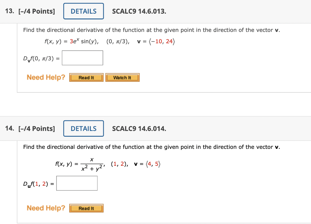 Solved Find the directional derivative of the function at | Chegg.com