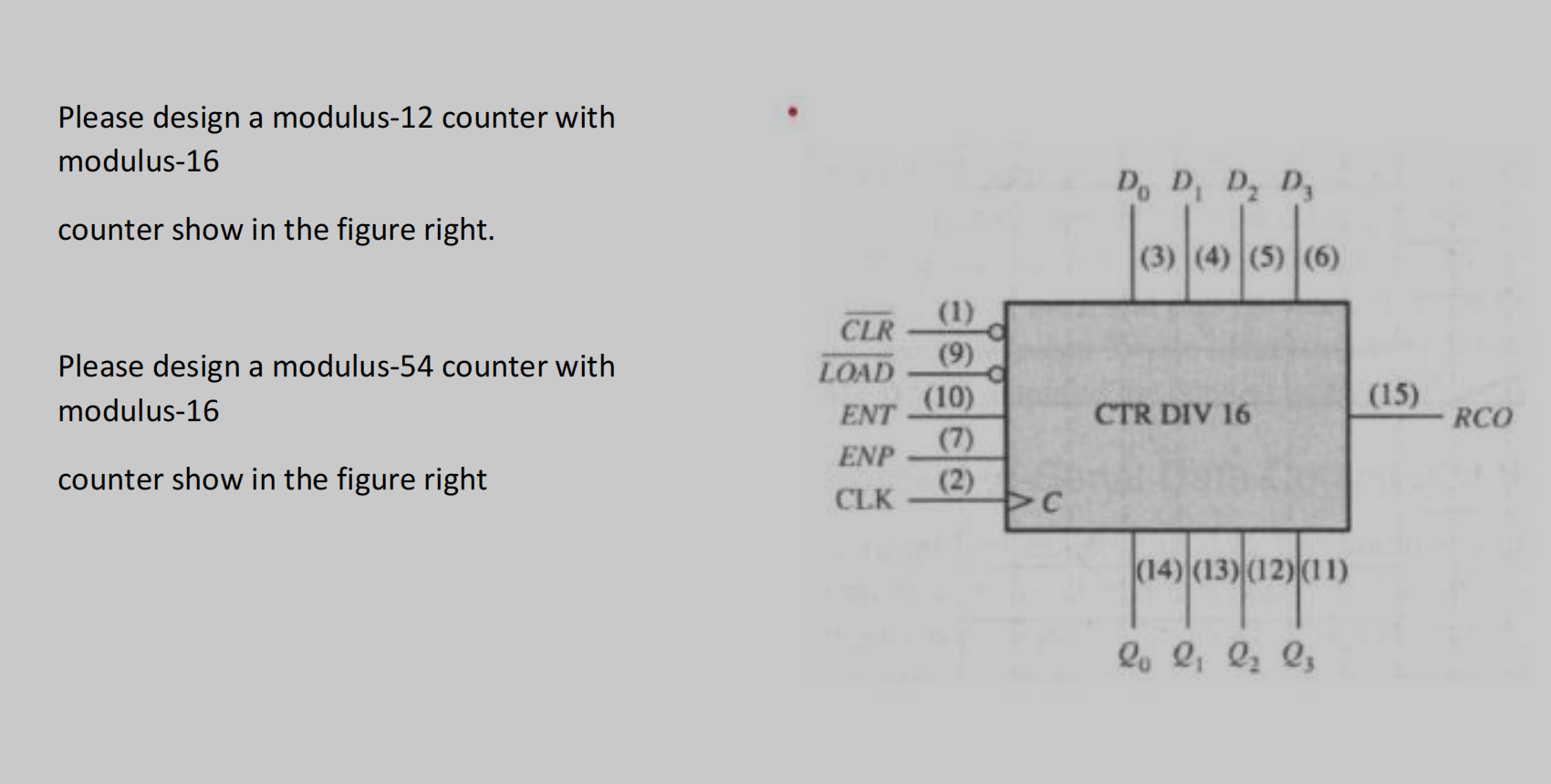 Please design a modulus-12 counter with modulus-16 | Chegg.com