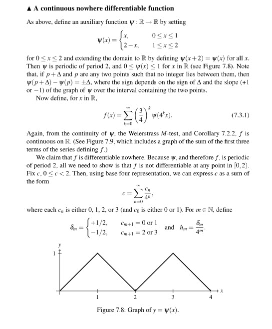 Solved 3. Let fbe the continuous nowhere differentiable | Chegg.com Solved 3. Let fbe the continuous nowhere differentiable | Chegg.com