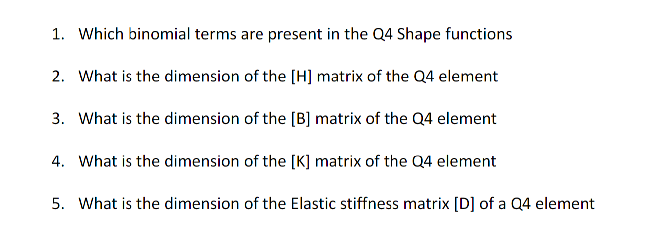 1. Which binomial terms are present in the Q4 Shape | Chegg.com