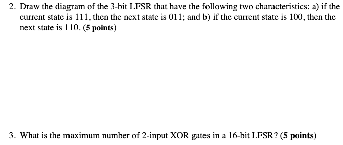 Solved 8. LINEAR FEEDBACK SHIFT REGISTERS (15 POINTS) The | Chegg.com