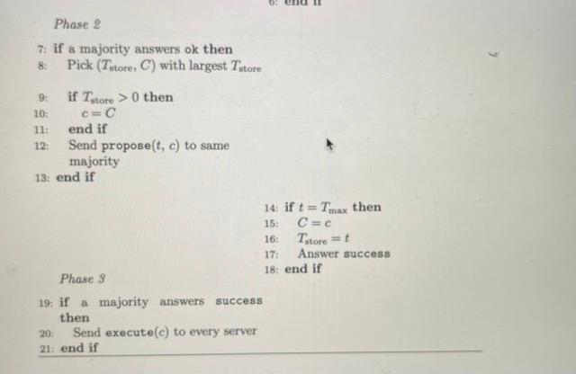 Solved \begin{tabular}{ll} \hline Algorithm 15.13 Paxos & \\ | Chegg.com