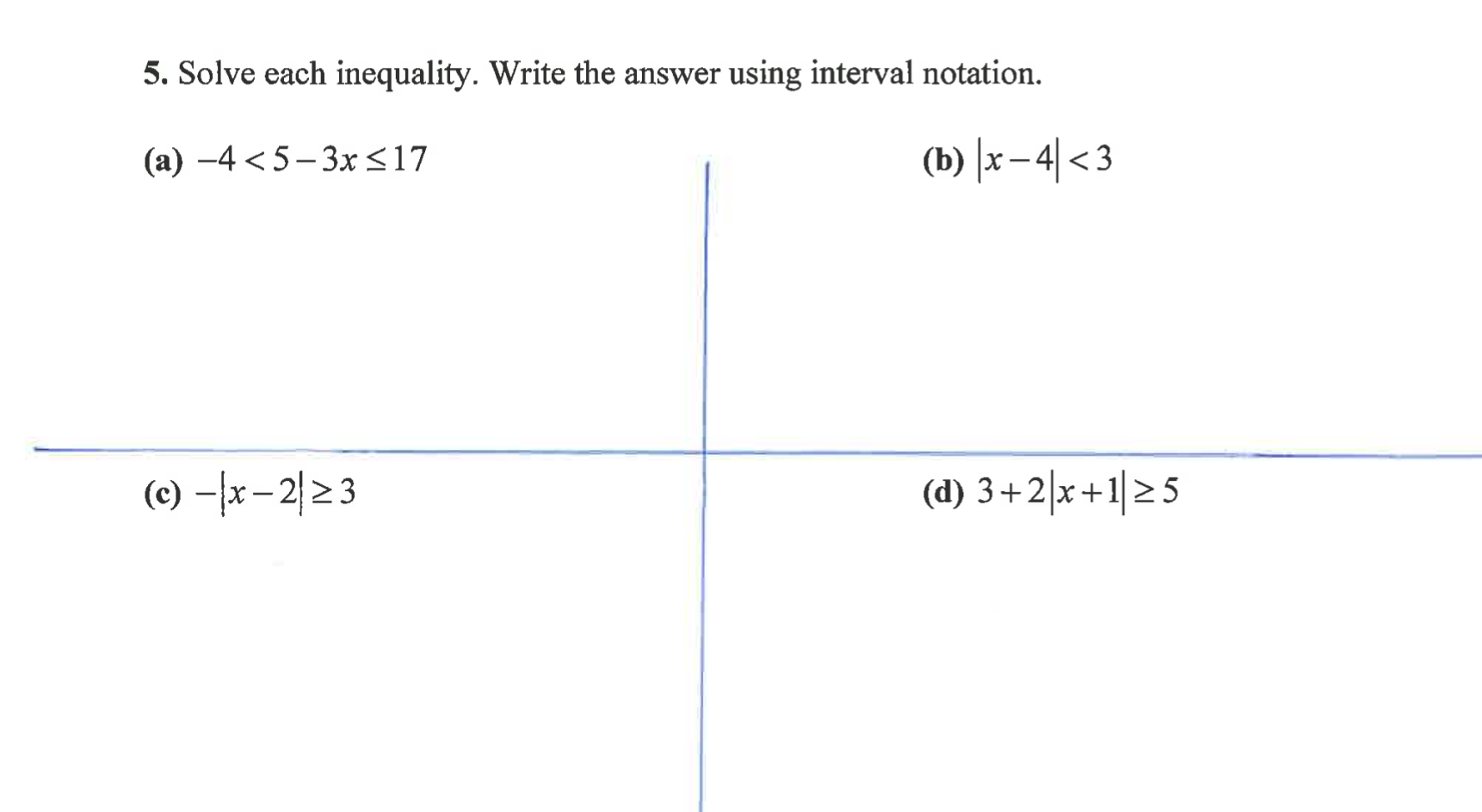 Solved 5. Solve each inequality. Write the answer using | Chegg.com