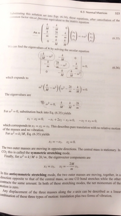 Solved Find the eigenvalues and eigenvectors of 3 mass | Chegg.com