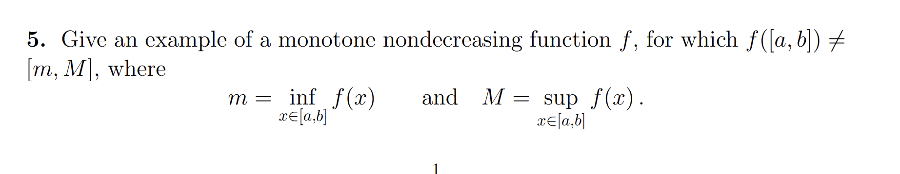 Solved Give an example of a monotone nondecreasing function | Chegg.com