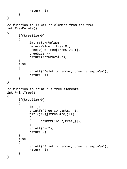 Solved /* Simple tree implementation using an array with | Chegg.com