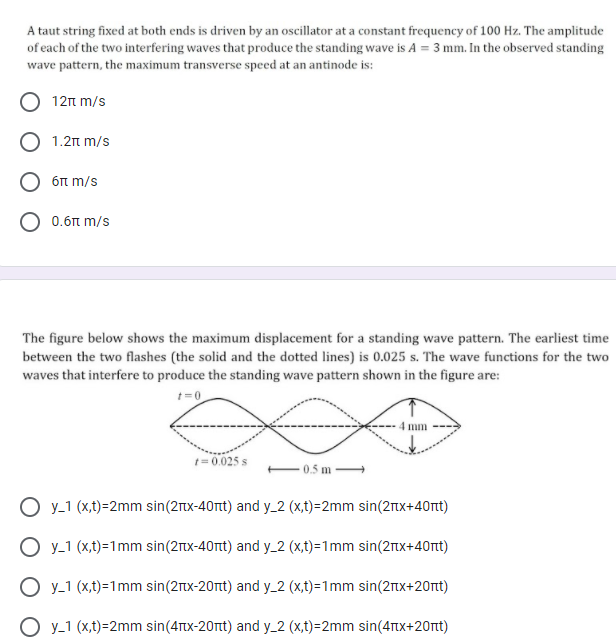 Solved A taut string fixed at both ends is driven by an | Chegg.com
