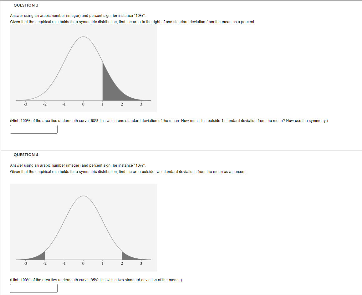 Solved Answer using an arabic number (integer) and percent | Chegg.com