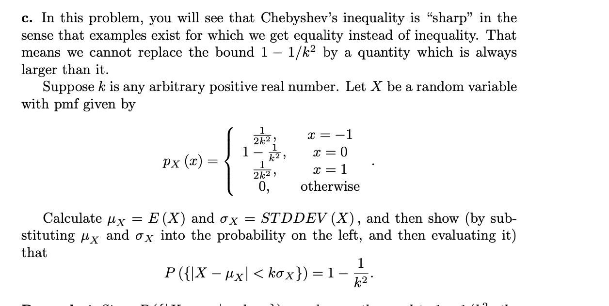 Solved c. In this problem, you will see that Chebyshev's | Chegg.com