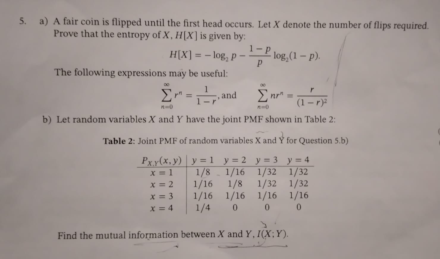 Solved a) A fair coin is flipped until the first head | Chegg.com