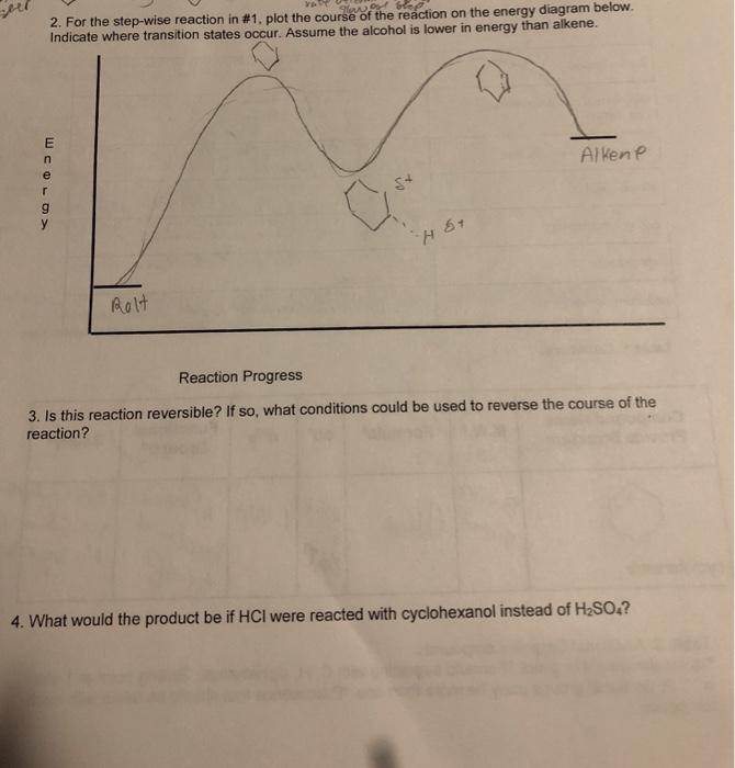 Solved 2. For the step se reaction in #1, plot the course° | Chegg.com