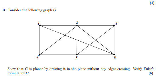 Solved (4) 3. Consider the following graph G. 5 Show that G | Chegg.com