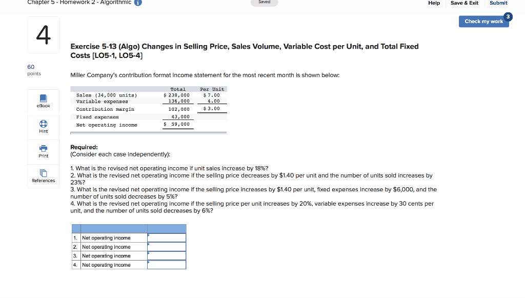 Solved Chapter 5 - Homework 2 - Algorithmic i Saved Help | Chegg.com