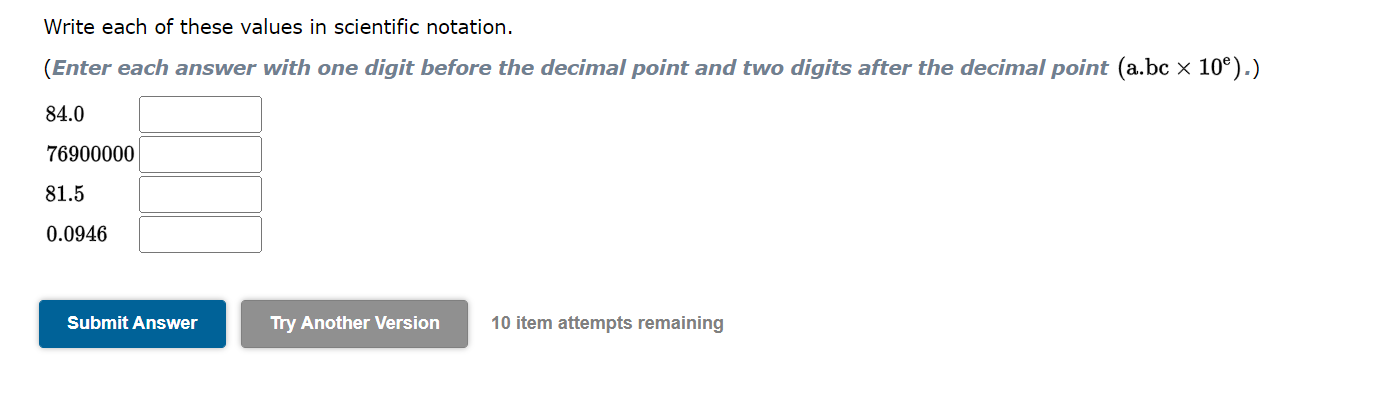 Solved Write each of these values in scientific notation. | Chegg.com