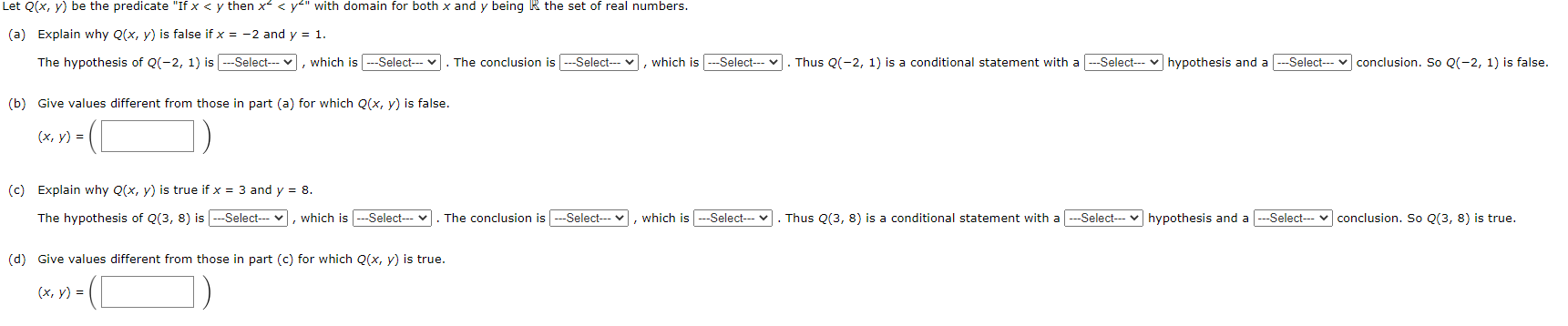 Solved Let Q(x, y) be the predicate Solved Let Q(x, y) be the predicate