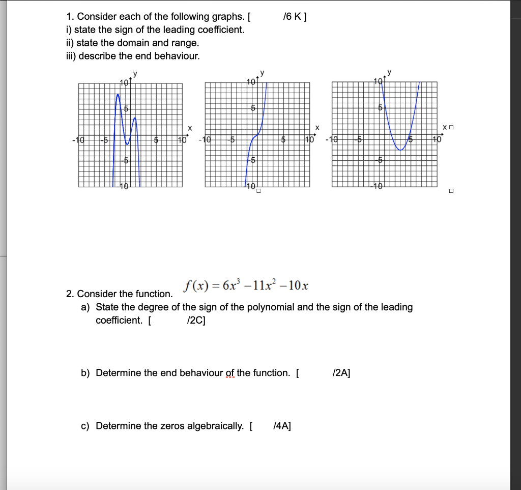 Solved 1. Consider each of the following graphs. [ 16 K ] i) | Chegg.com
