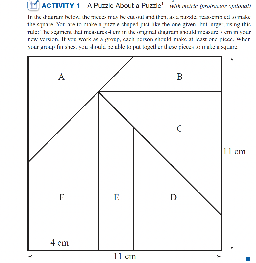 Solved ACTIVITY 1 A Puzzle About a Puzzle 1 with metric | Chegg.com