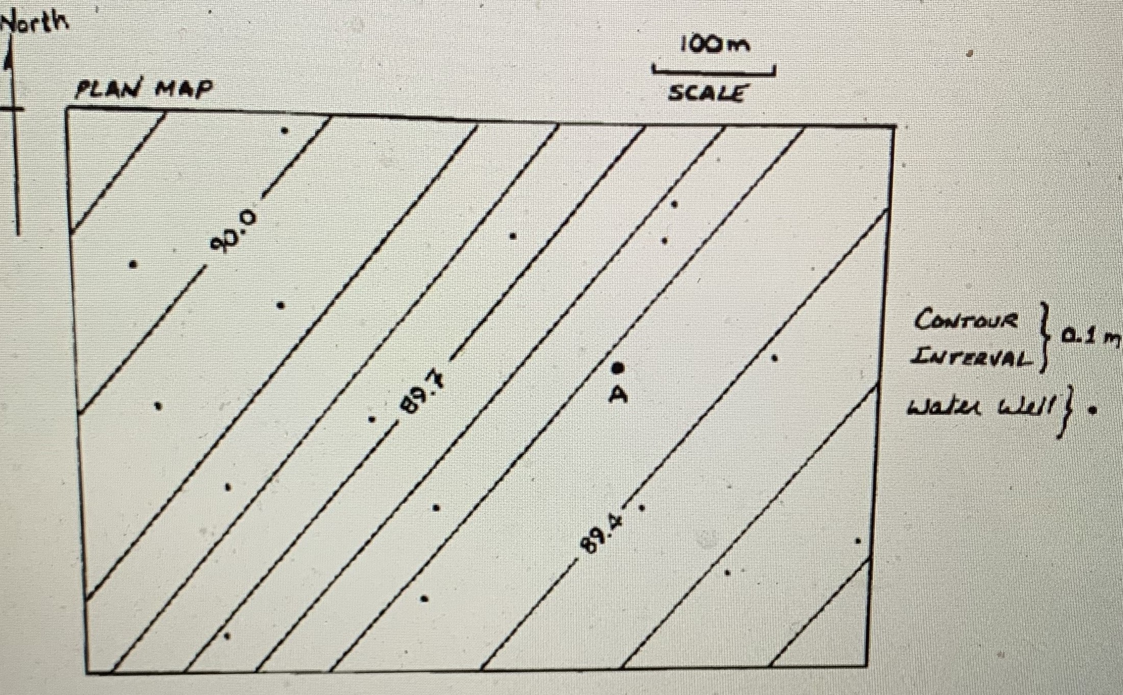 Solved Figure 1 is a plan view map with contours of the | Chegg.com