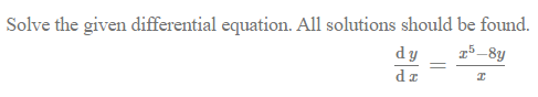 Solved Solve the given differential equation. All solutions | Chegg.com