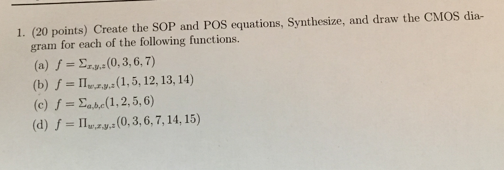 Solved SYNTHESIZE MEANS DRAW A LOGIC NETWORK. YOU SHOULD | Chegg.com