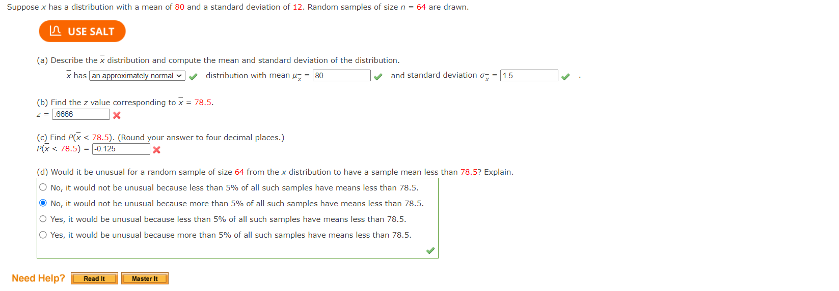 Solved (a) Describe the xˉ distribution and compute the mean | Chegg.com
