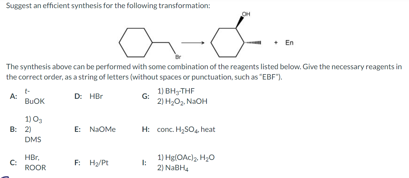 Solved Suggest an efficient synthesis for the following | Chegg.com