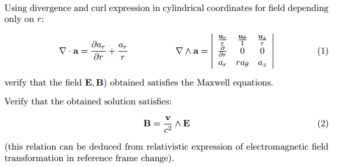 Solved Using divergence and curl expression in cylindrical | Chegg.com