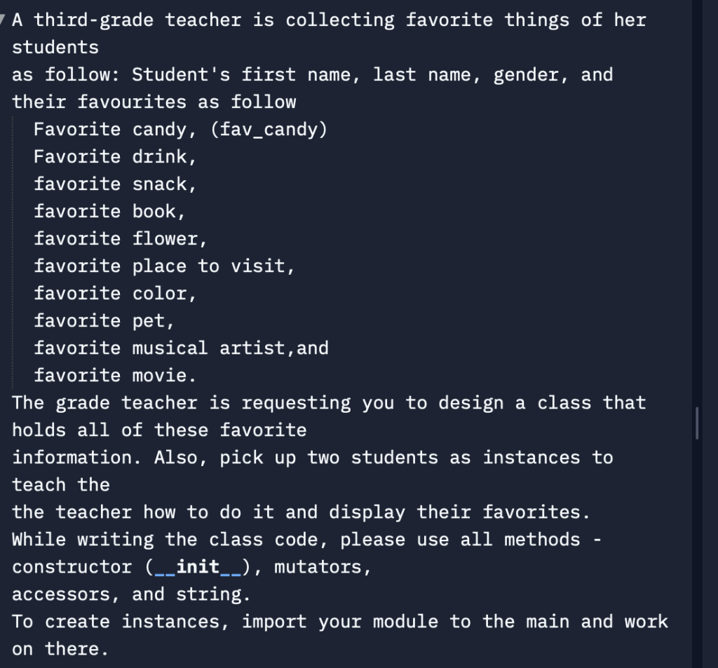 Solved ***PYTHON***A third-grade teacher is collecting | Chegg.com