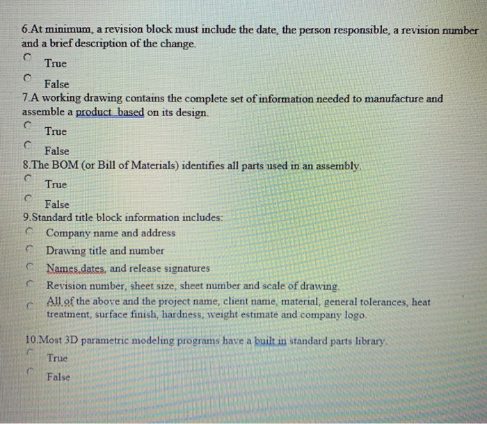 Solved 6.At minimum, a revision block must include the date, | Chegg.com