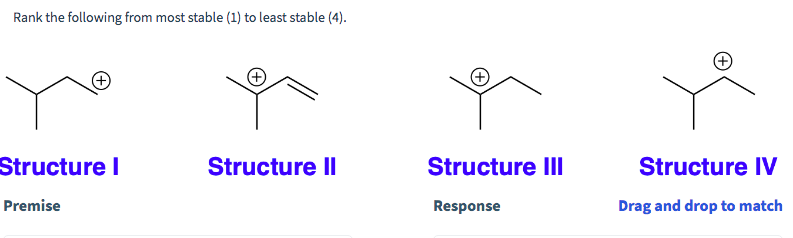 Solved Rank the following from most stable (1) to least | Chegg.com