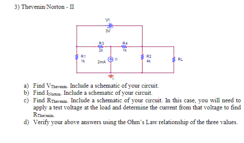Solved 3) Thevenin/Norton - II b) Find INorton. . Include a | Chegg.com