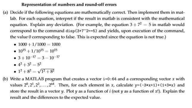 Solved Representation of numbers and round-off errors (a) | Chegg.com