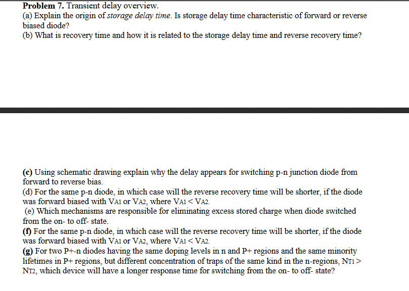 Solved Problem 7. Transient delay overview. (a) Explain the | Chegg.com