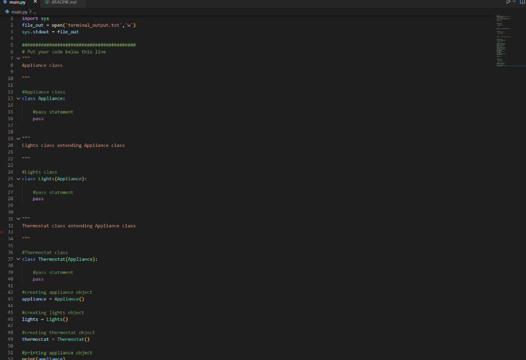 \#pass statement pass Thermostat class extending | Chegg.com