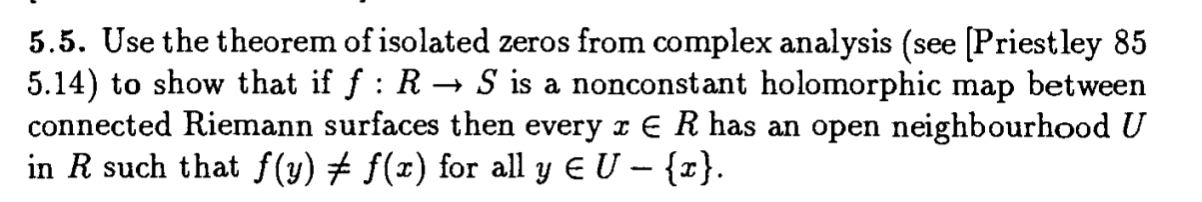 Solved 5.5. Use the theorem of isolated zeros from complex | Chegg.com