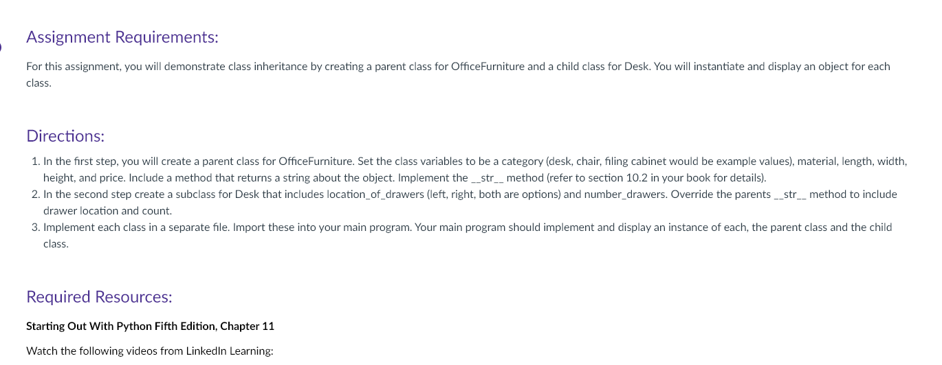 Solved Assignment Requirements: For this assignment, you | Chegg.com