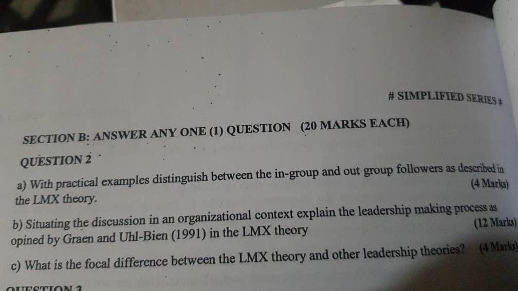 Solved SECTION B: ANSWER ANY ONE (1) QUESTION (20 MARKS | Chegg.com
